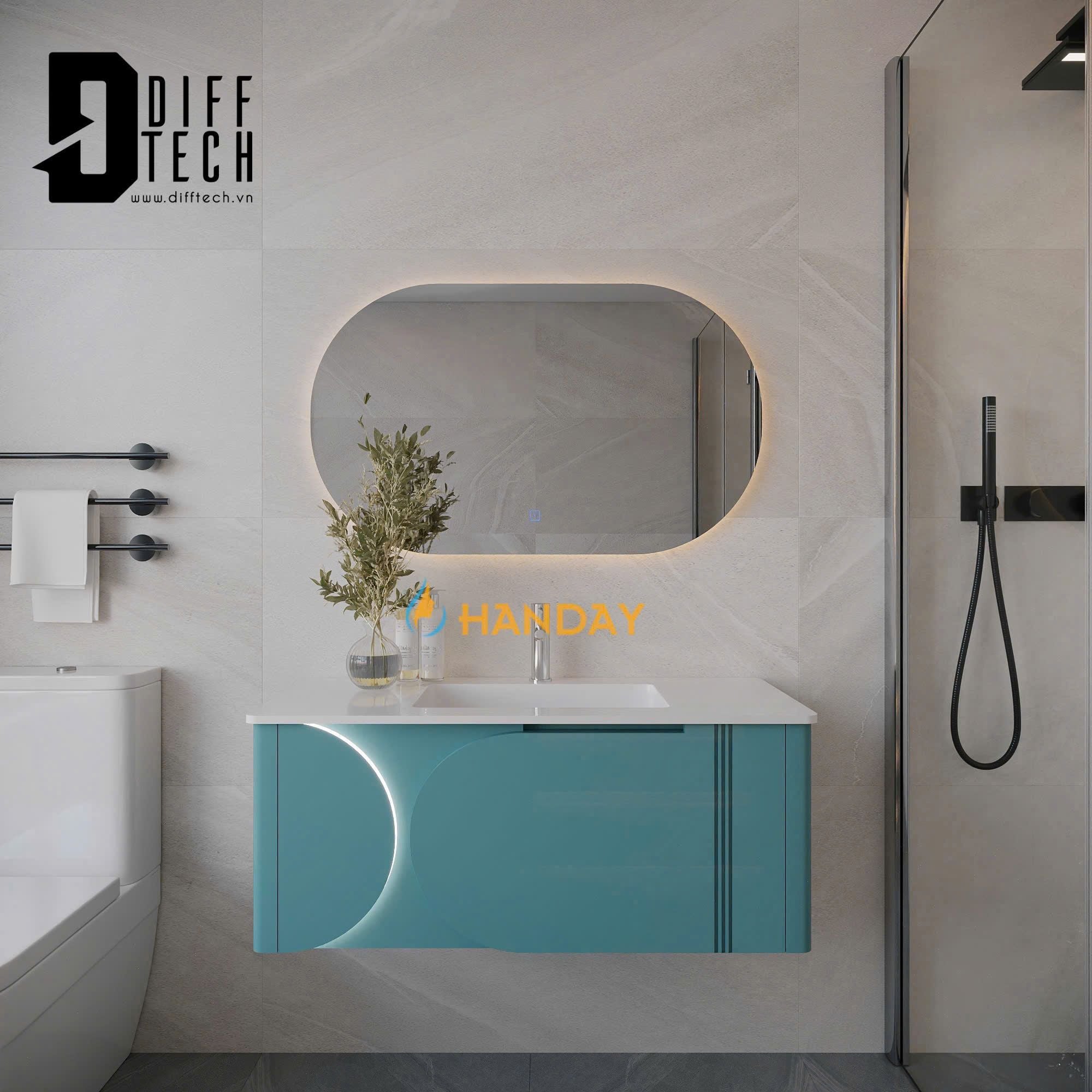 Bộ Tủ Chậu Lavabo PVC Bo Góc Lõi Đặc Màu Xanh Mint Sơn S8 – Kho Thiết ...