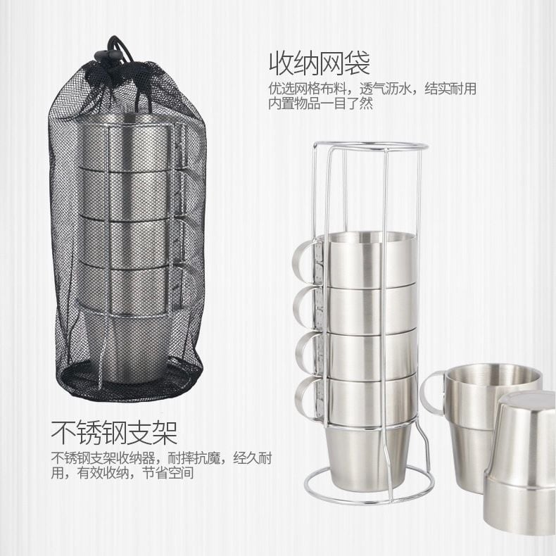 Bộ 4 cốc 2 lớp 300ml inox 304 cách nhiệt chính hãng CLS – Du mục Camping