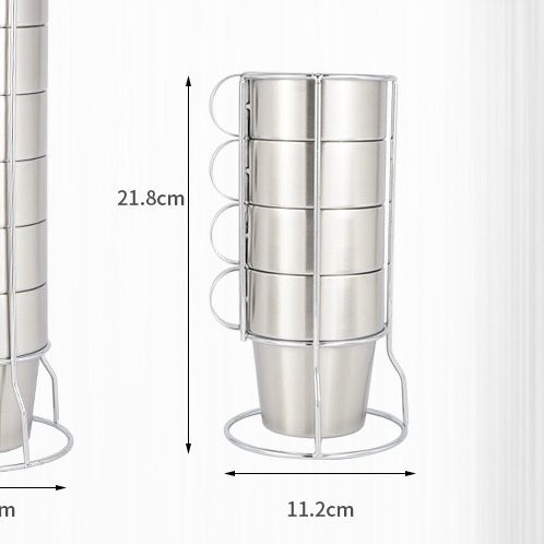 Bộ 4 cốc 2 lớp 300ml inox 304 cách nhiệt chính hãng CLS – Du mục Camping