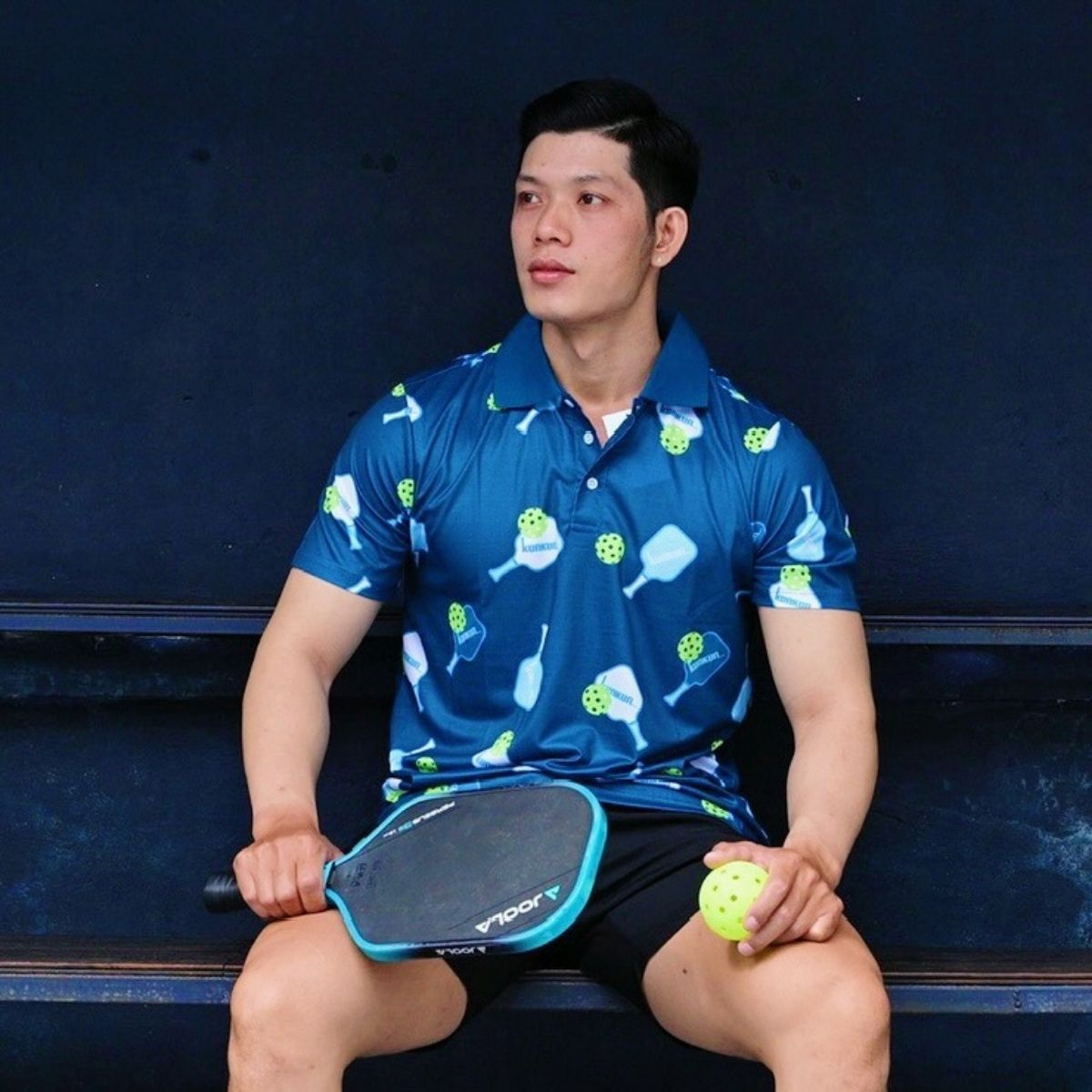 Áo thun Polo Pickleball hình vợt thấm hút mồ hôi, thoải mái vận động, – KunKun