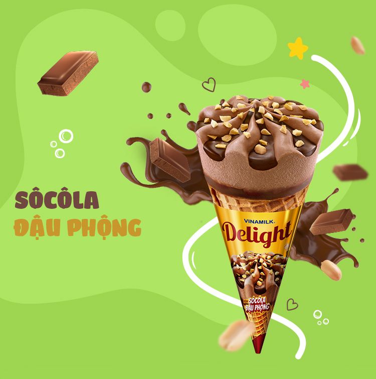 Kem Ốc Quế Delight Socola Đậu Phộng 110ml – shopsua165