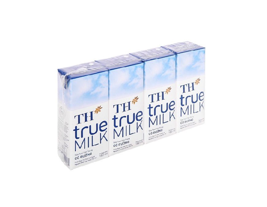 Lốc Sữa Tươi Tiệt Trùng TH True Milk Có Đường 180ml – shopsua165