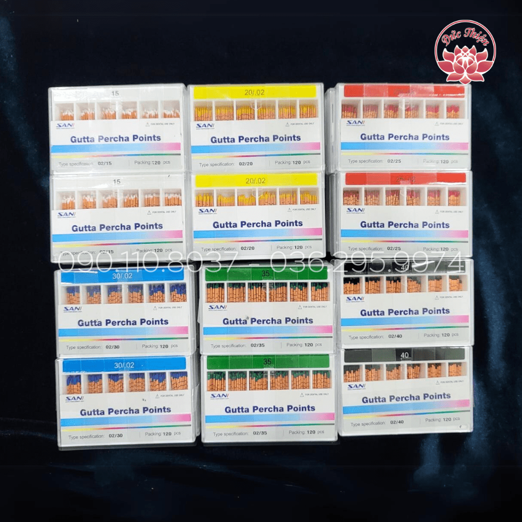 Cone Gutta Percha - Cone Chính Sani 2%, 4%, 6% Có Vạch – ĐỨC THIỆN MEDICAL