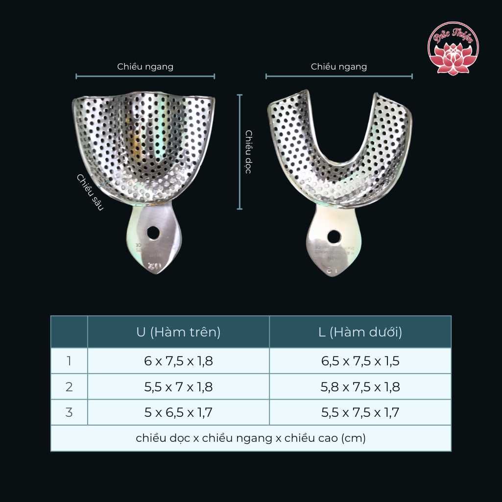 Khay lấy dấu răng nha khoa U1L1 U2L2 U3L3 Pakistan – ĐỨC THIỆN MEDICAL