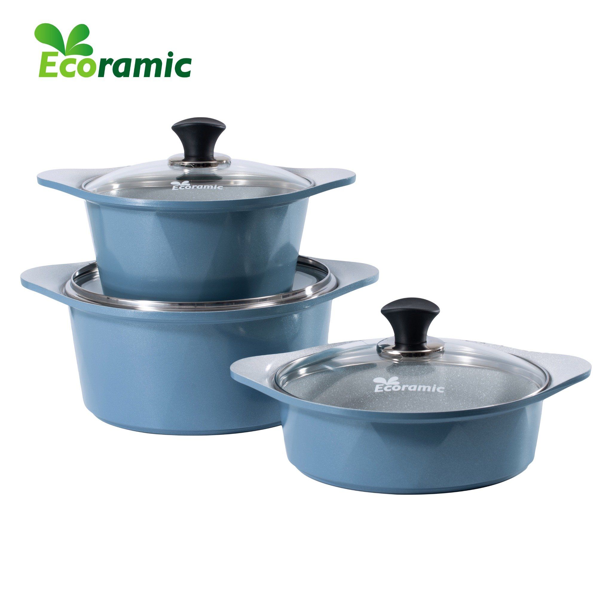 Bộ 3 Nồi Vân Đá Đáy Từ Ecoramic - Xanh – Ecoramic Việt Nam