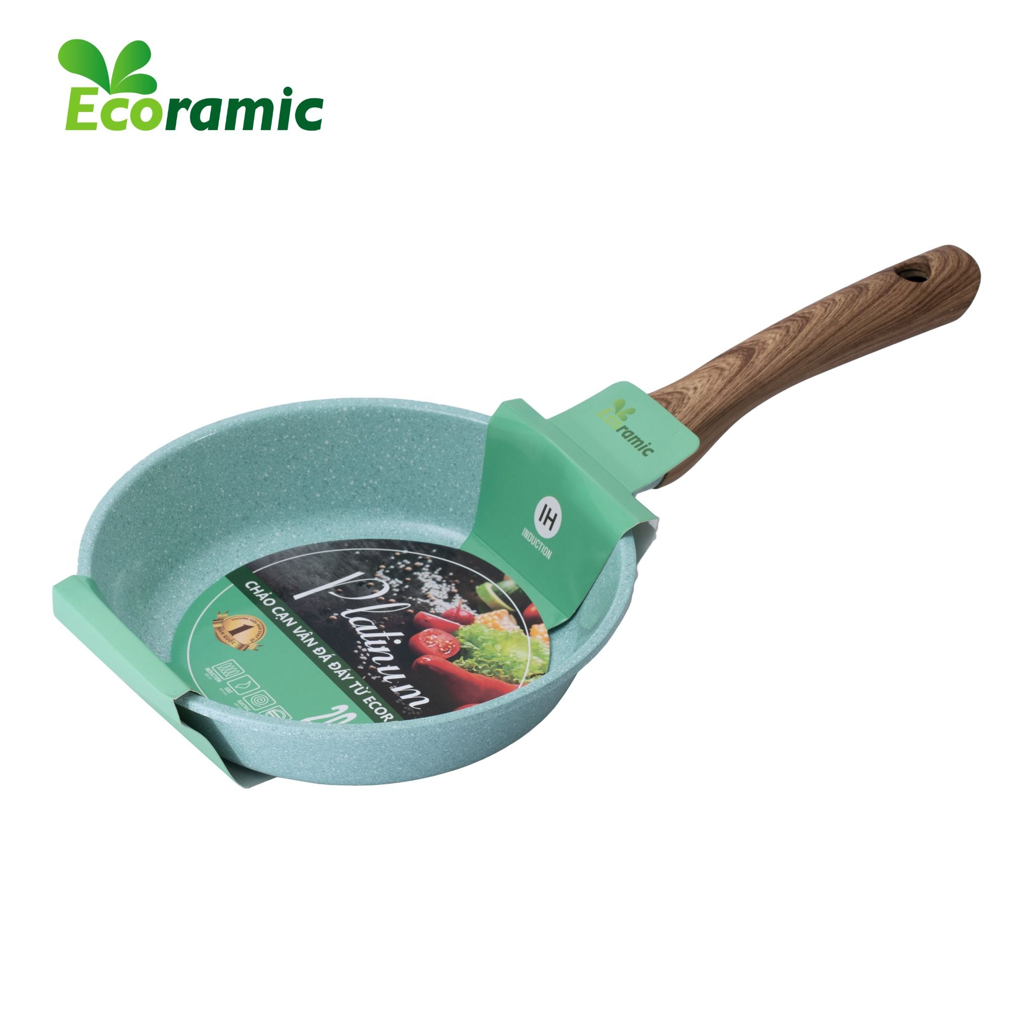 Chảo Cạn Vân Đá Đáy Từ Ecoramic Platinum Size 24 – Ecoramic Việt Nam