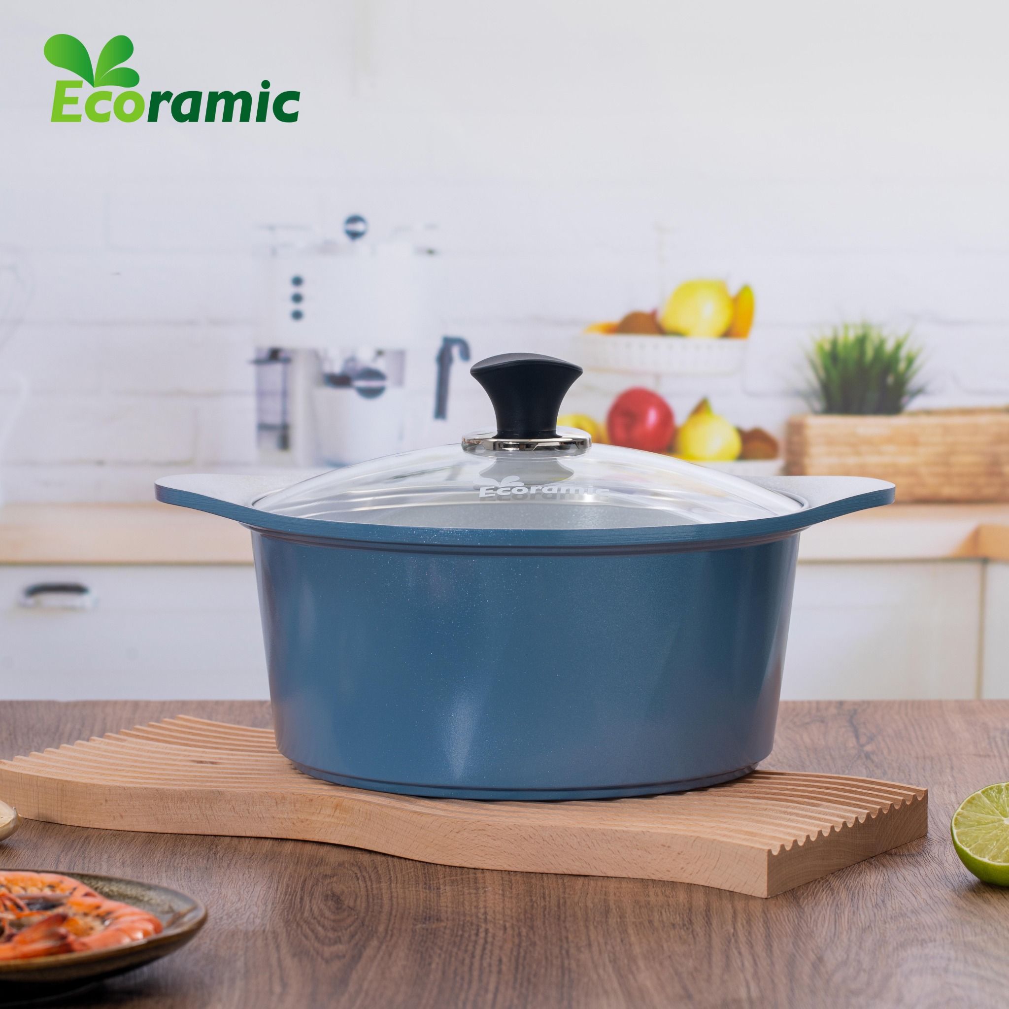 Nồi Vân Đá Đáy Từ Ecoramic Size 24 - Xanh – Ecoramic Việt Nam