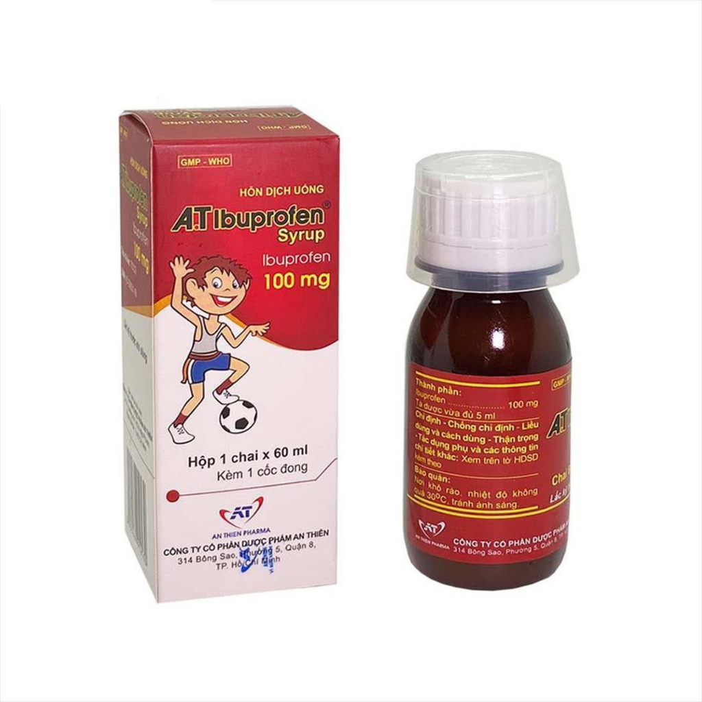 A.T Ibuprofen Syrup 100mg chai 60ml Có Tốt Không? Giá Bao Nhiêu?