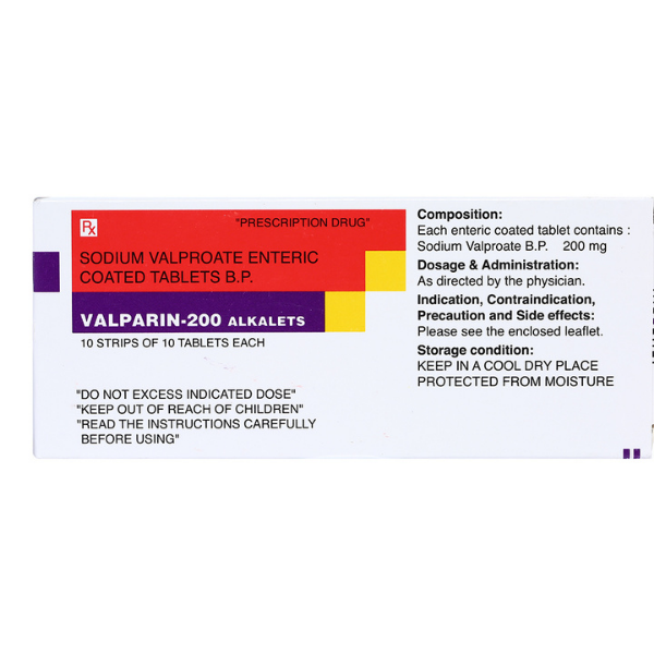 Valparin 200mg hộp 100 viên