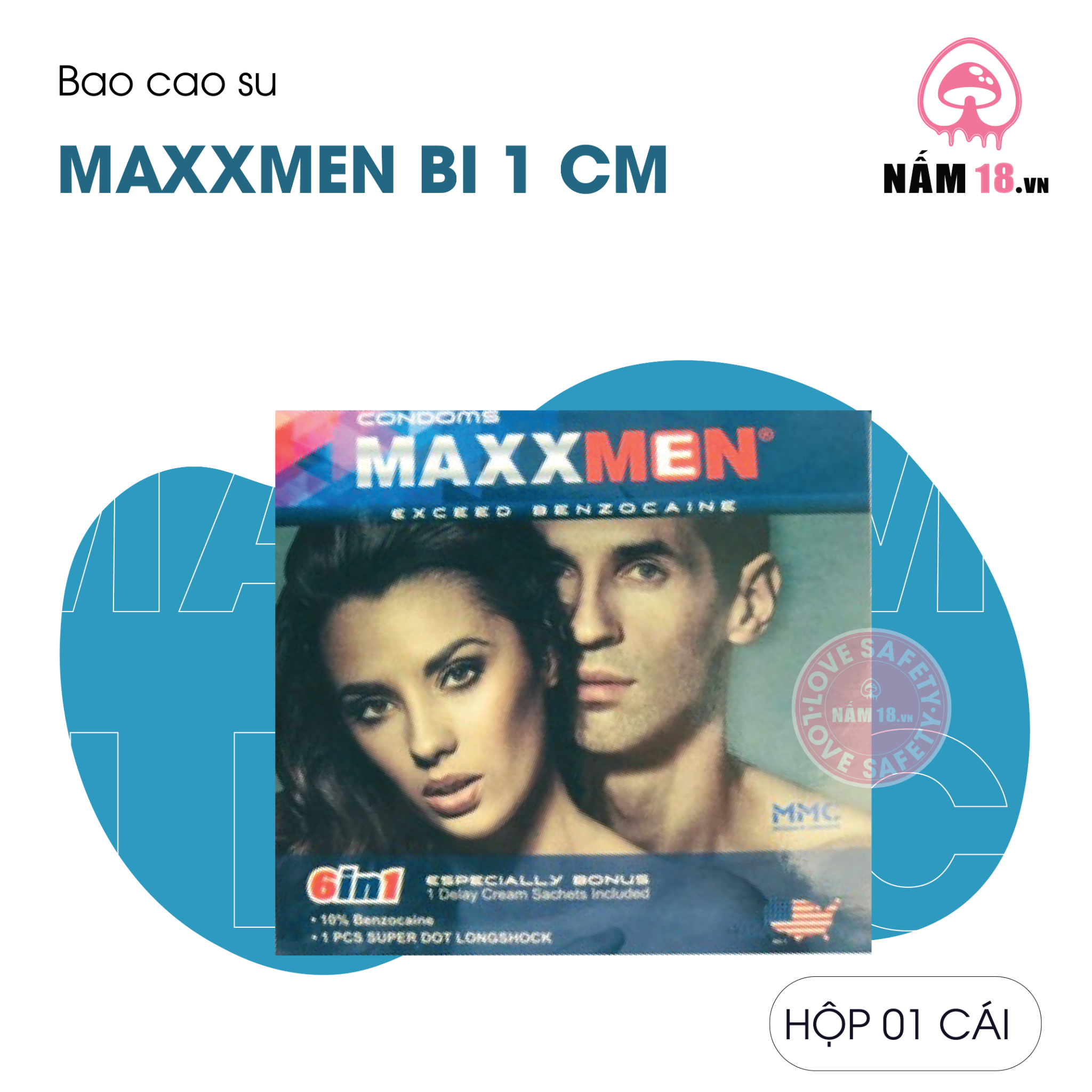 Bao Cao Su Maxxmen Bi To Vàng 1cm – Nấm 18 - "Thỏa mãn KHÔNG giới hạn"