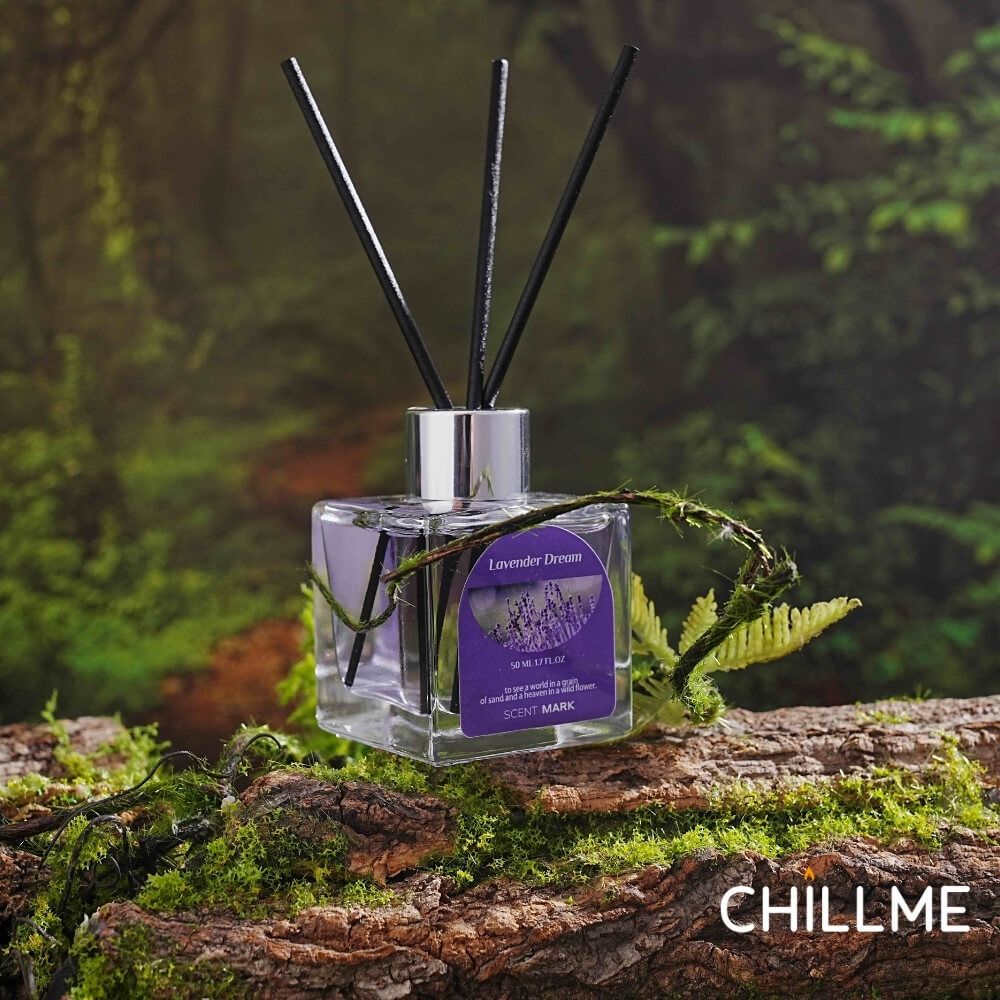 Lọ tinh dầu thơm phòng khuếch tán 50ml Chillme que gỗ hương trái cây k ...