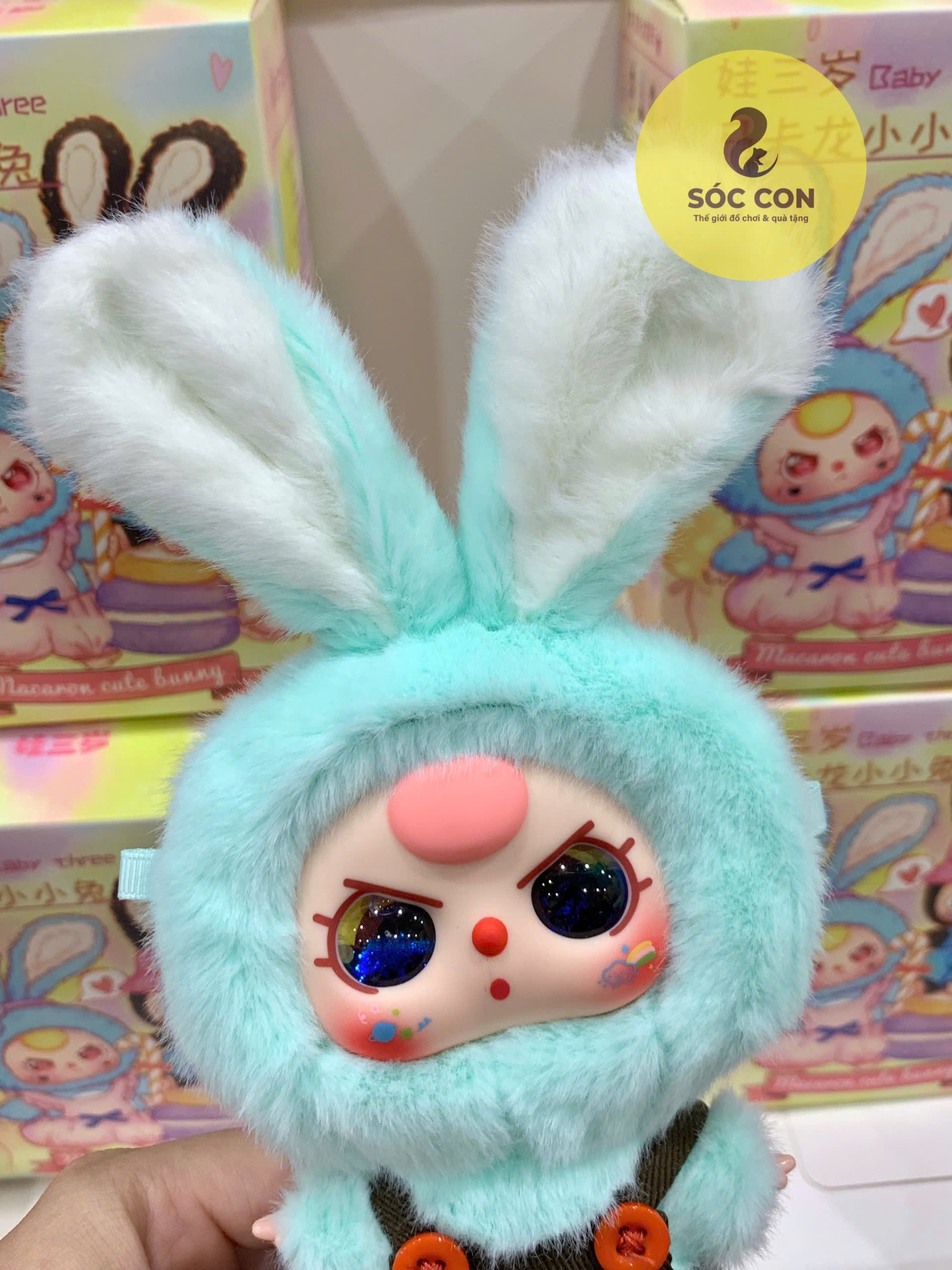 BLINDBOX BABY THREE ( bé 3 ) : Lẻ 1 box Baby Three Macaron Cute Bunny ...