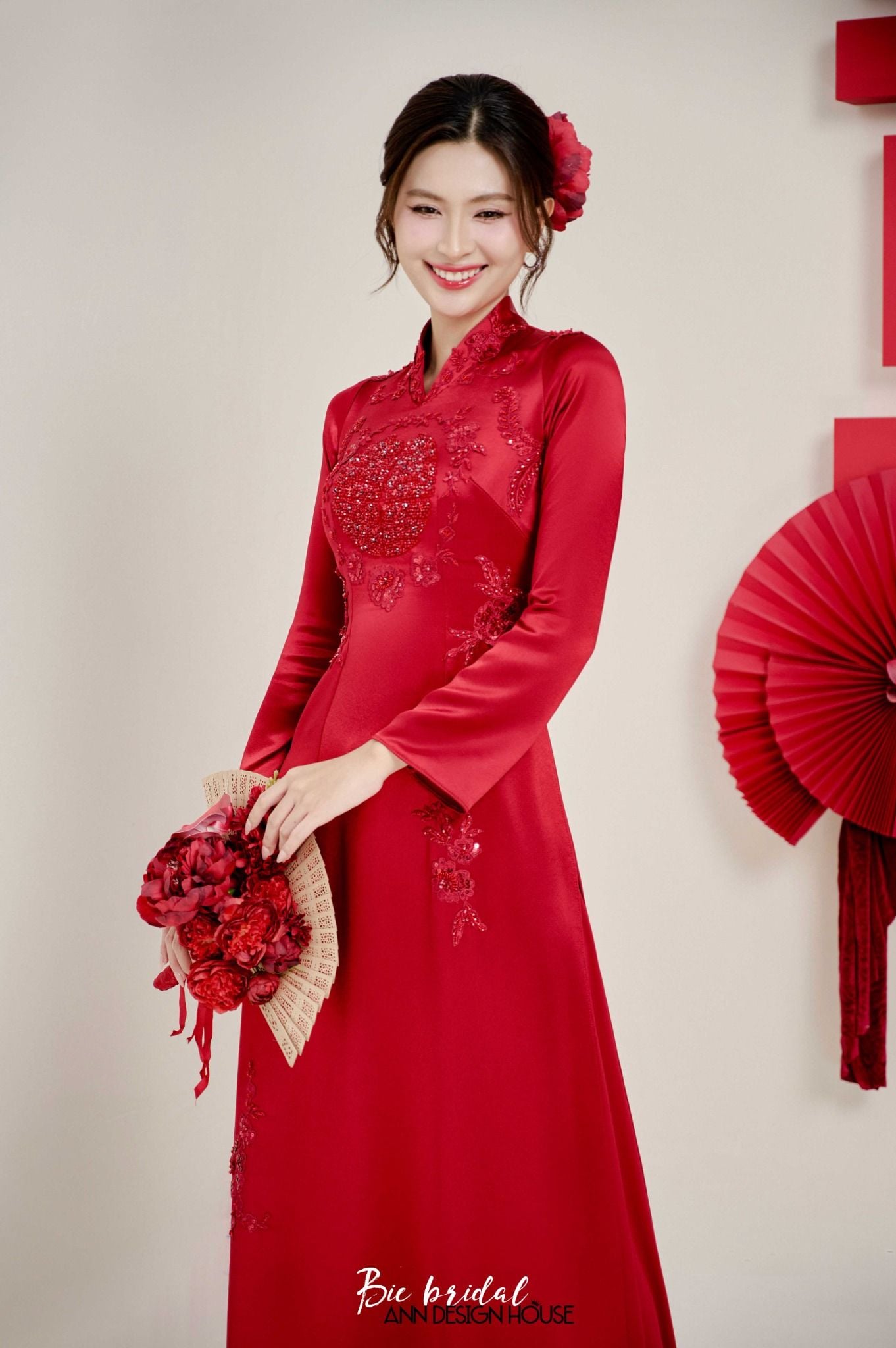 Áo dài đỏ Song hỷ – Bie Bridal