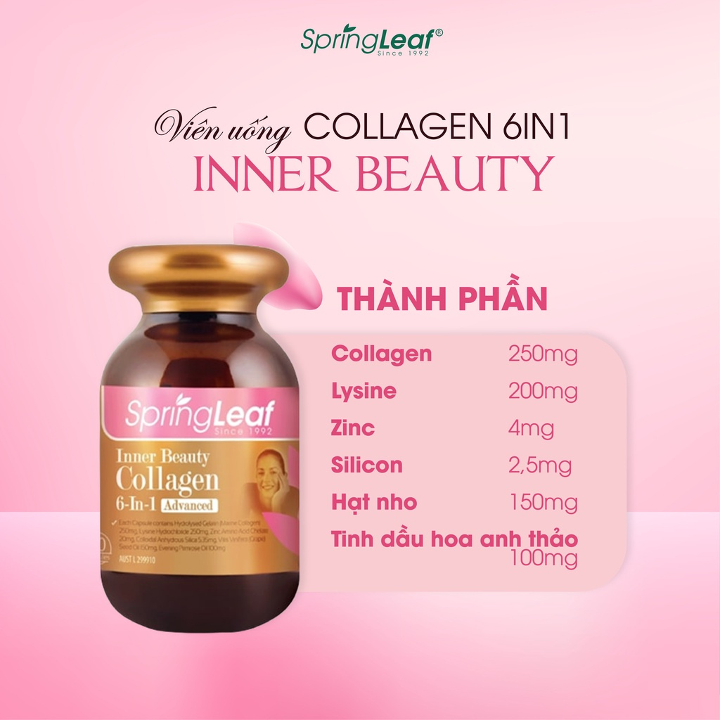 Viên uống Collagen 6 in 1 Spring Leaf Inner Beauty 90 viên ...