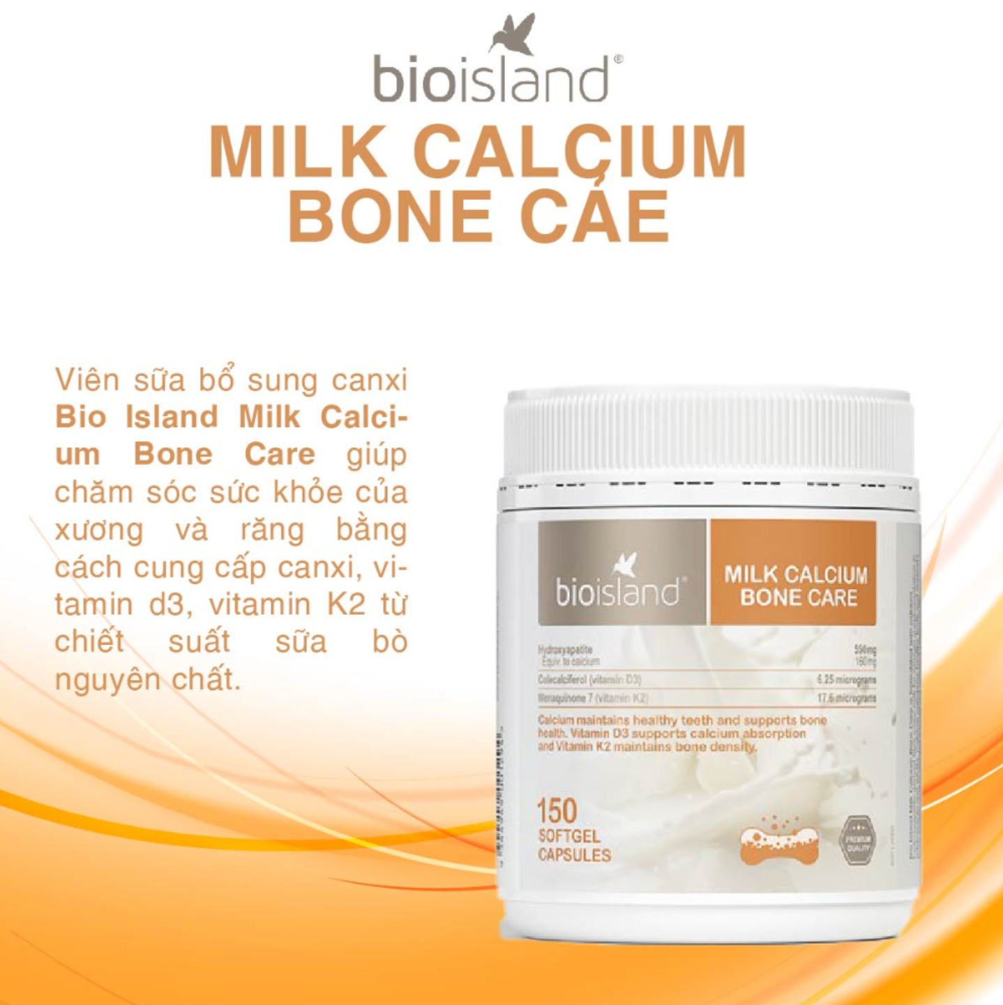 Bio Island Viên Uống Bổ Sung Canxi Milk Calcium Bone Care 150 Viên – PERFECTSTORE.VN | VITAMINS ...