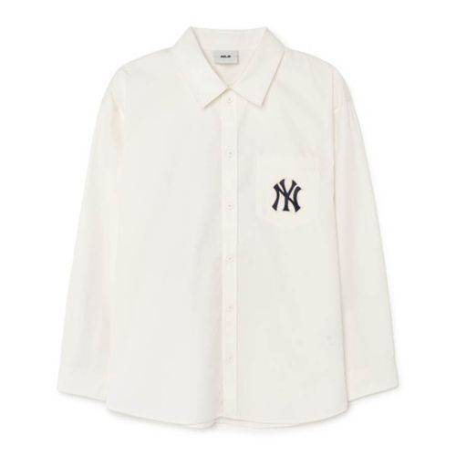 Áo Sơ Mi MLB Monogram Denim 3AWSM0131-50IVS Màu Trắng – honglinhauthentic