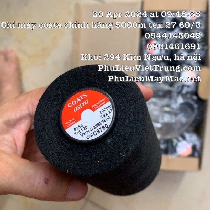 Chỉ may Coats Phong phú 5000m Trắng Đen Màu (cuộn) #plcm01027a - PHỤ ...