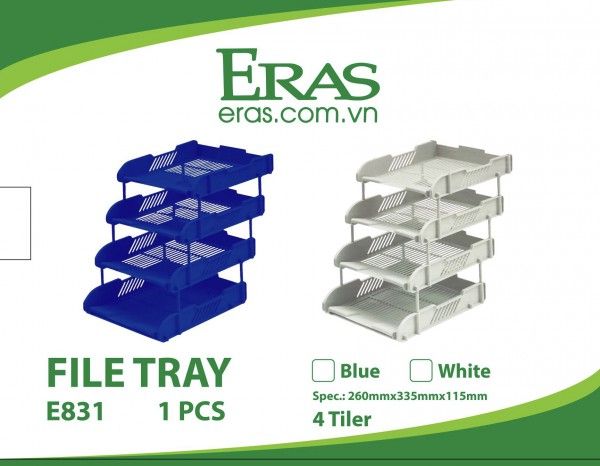 Khay 4 Tầng E831 - Xanh - Nhà Sách CPSchool