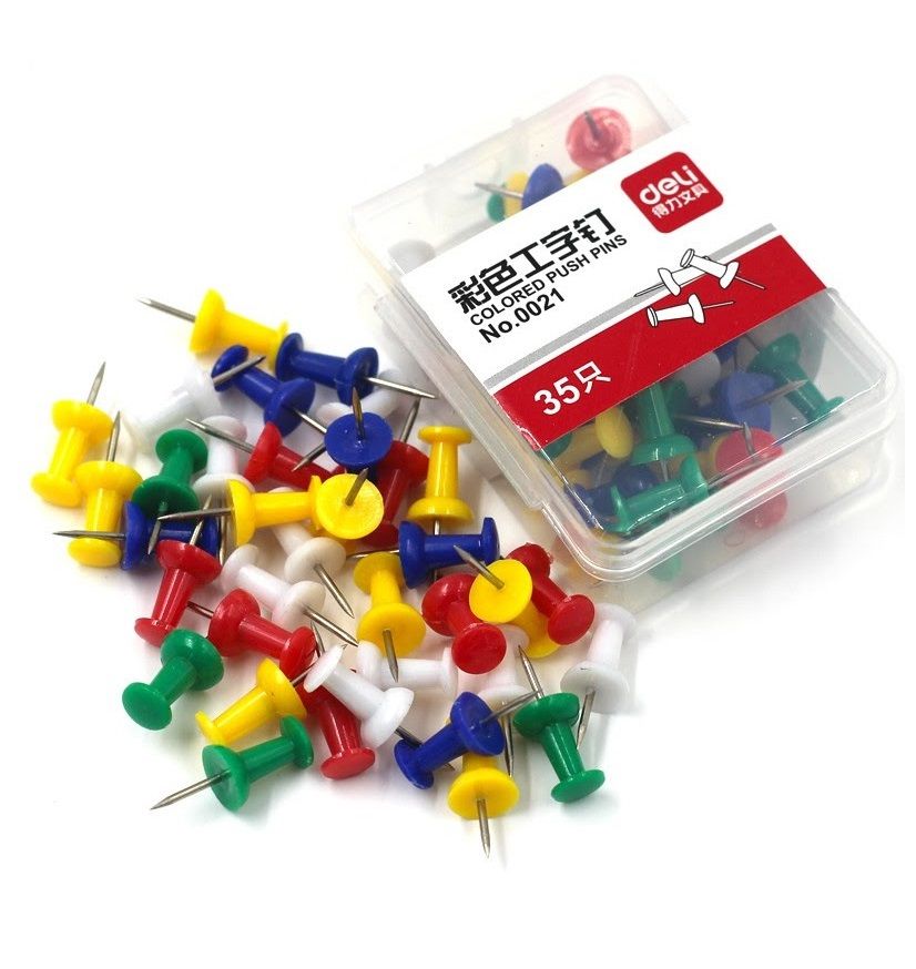 ĐINH GHIM BẢNG NỈ MŨ NHỰA MÀU - E0021 - Nhà Sách CPSchool