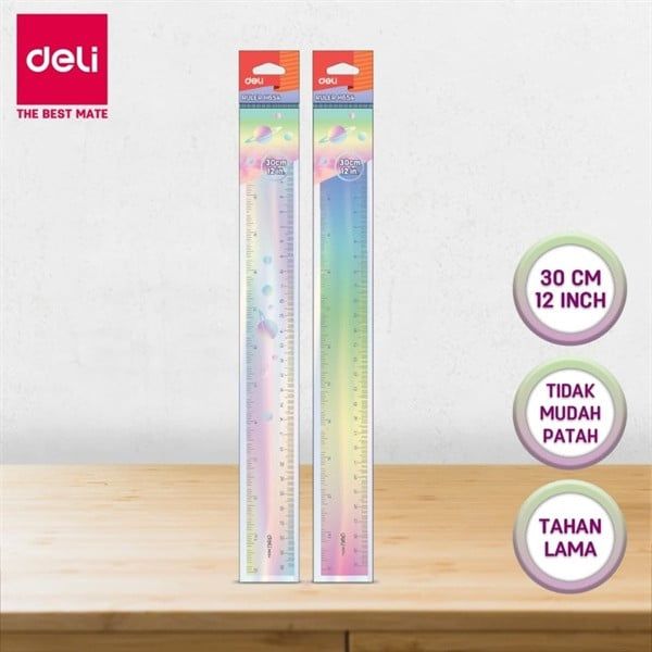 Thước Kẻ Màu Cực Quang 30 cm - Deli EH654 - Nhà Sách CPSchool