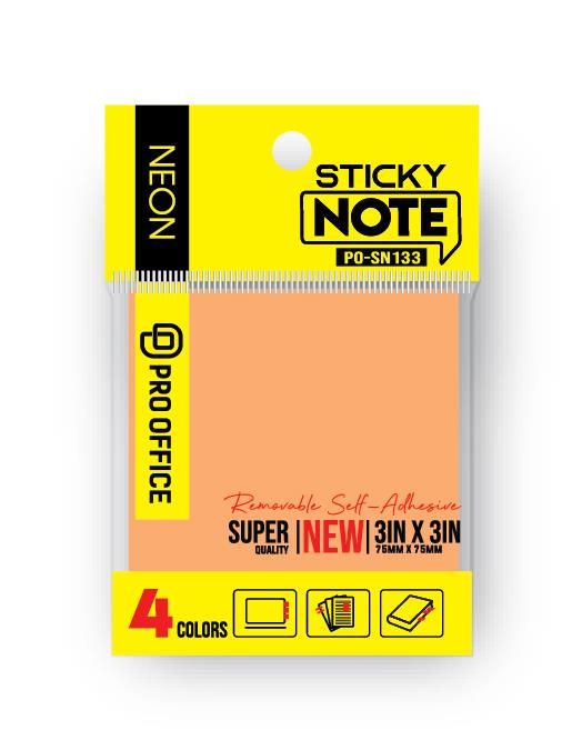GIẤY NOTE 4 MÀU NEON - 3X3IN PO-SN133 - Nhà Sách CPSchool