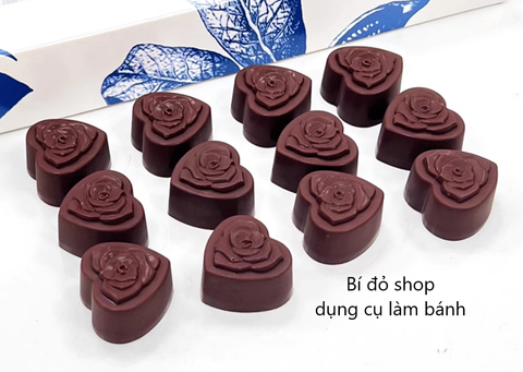 Khuôn sô cô la socola nhựa cứng PC hình TIM ẸO làm sô cô la bon bon ...