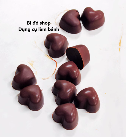 Khuôn sô cô la socola nhựa cứng PC hình TIM ẸO làm sô cô la bon bon ...