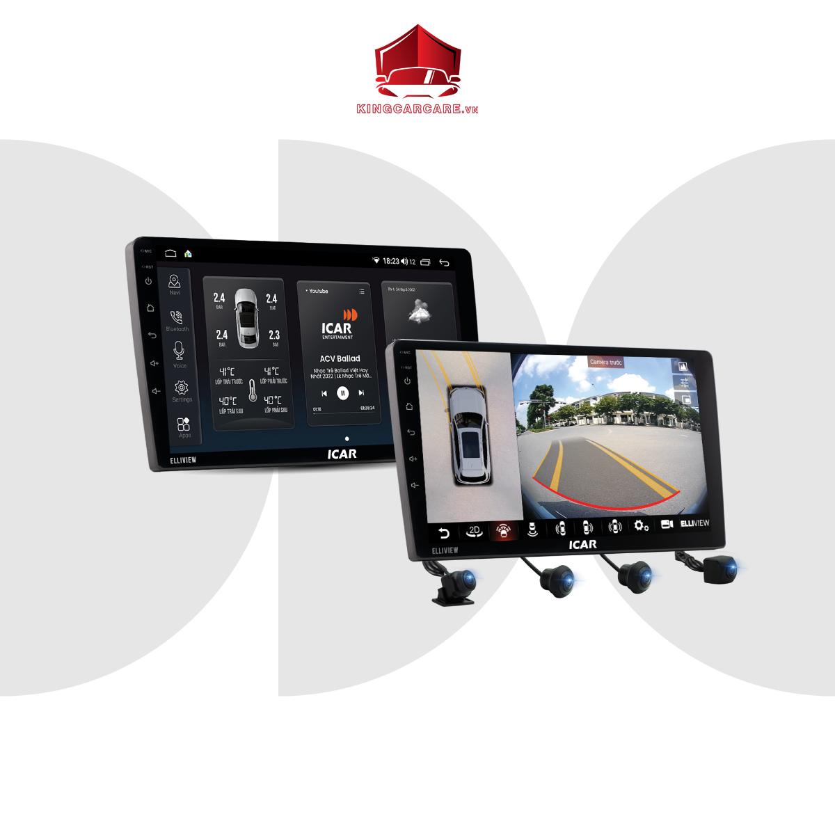Màn hình android liền cam 360 ICAR Elliview S4 basic - King Car Care