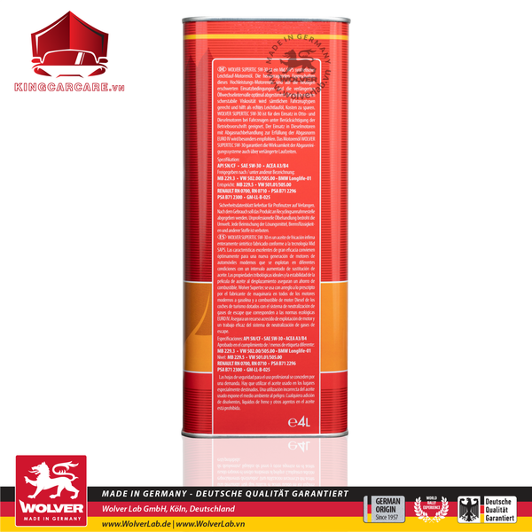 Wolver UltraTec A1 5W-30 4L - King Car Care
