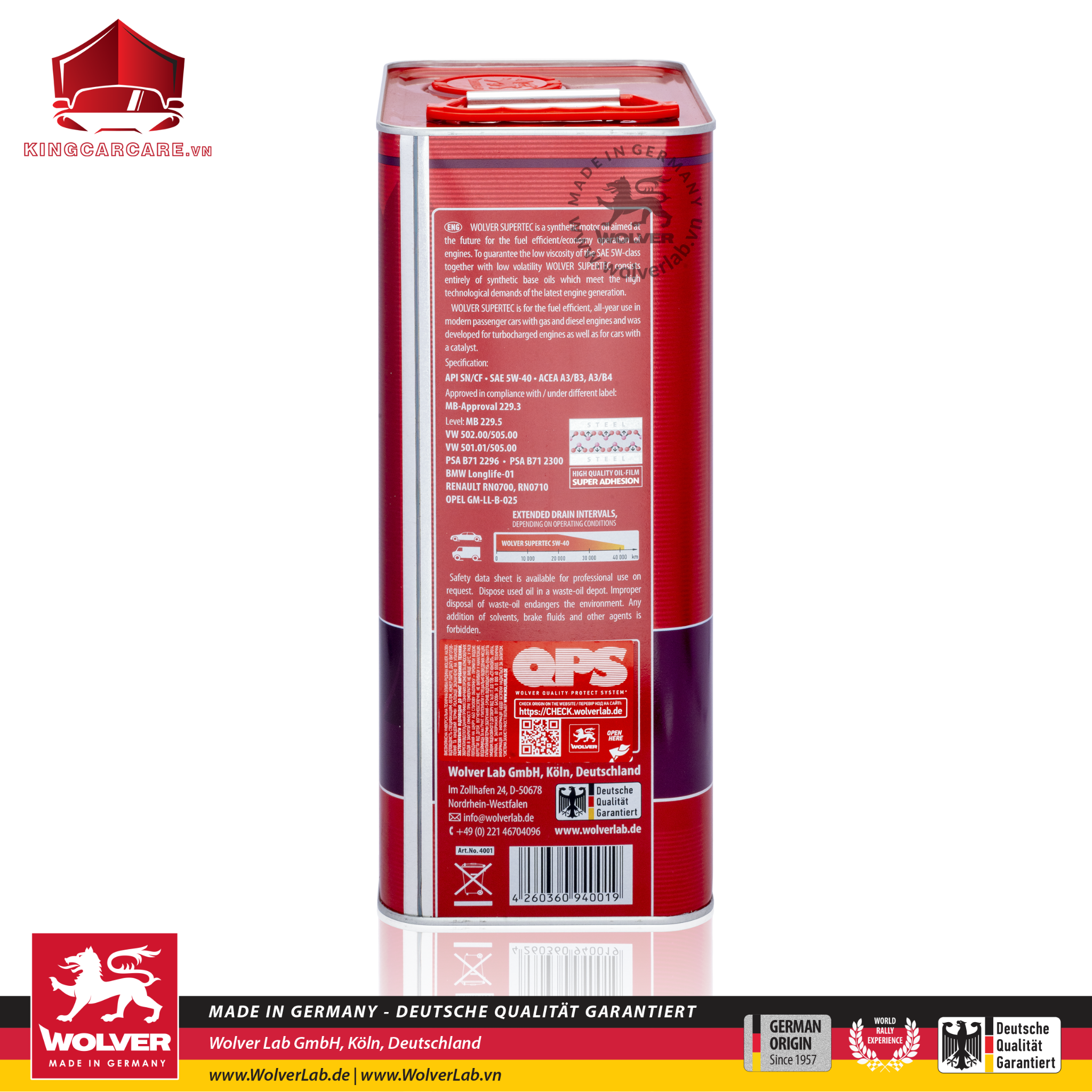 Wolver SuperTec 5W-40 4L - King Car Care