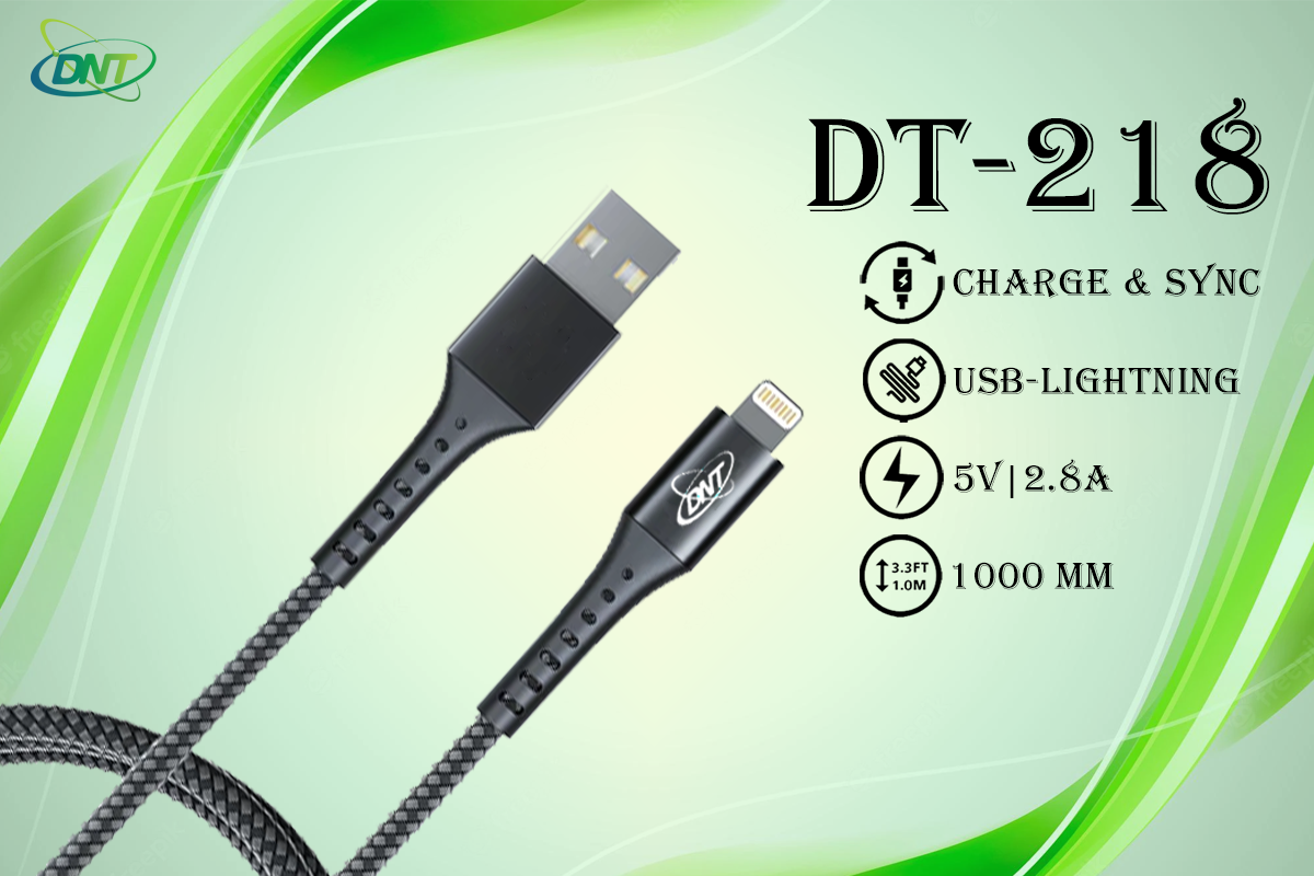 CÁP CƯỚC SẠC NHANH 2.8A 218 ( LIGHTNING )