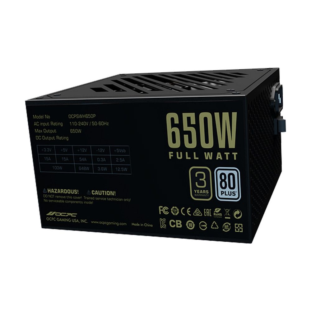 Nguồn máy tính OCPC WH650P 650W 80 Plus White – TITEK