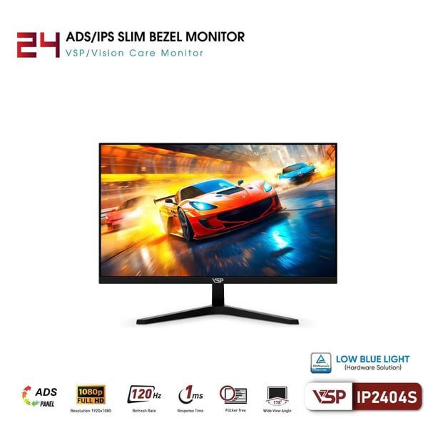 Màn hình VSP IP2404S | 23.8 inch, Full HD, IPS, 1ms, 120Hz, TUV bảo vệ – TITEK