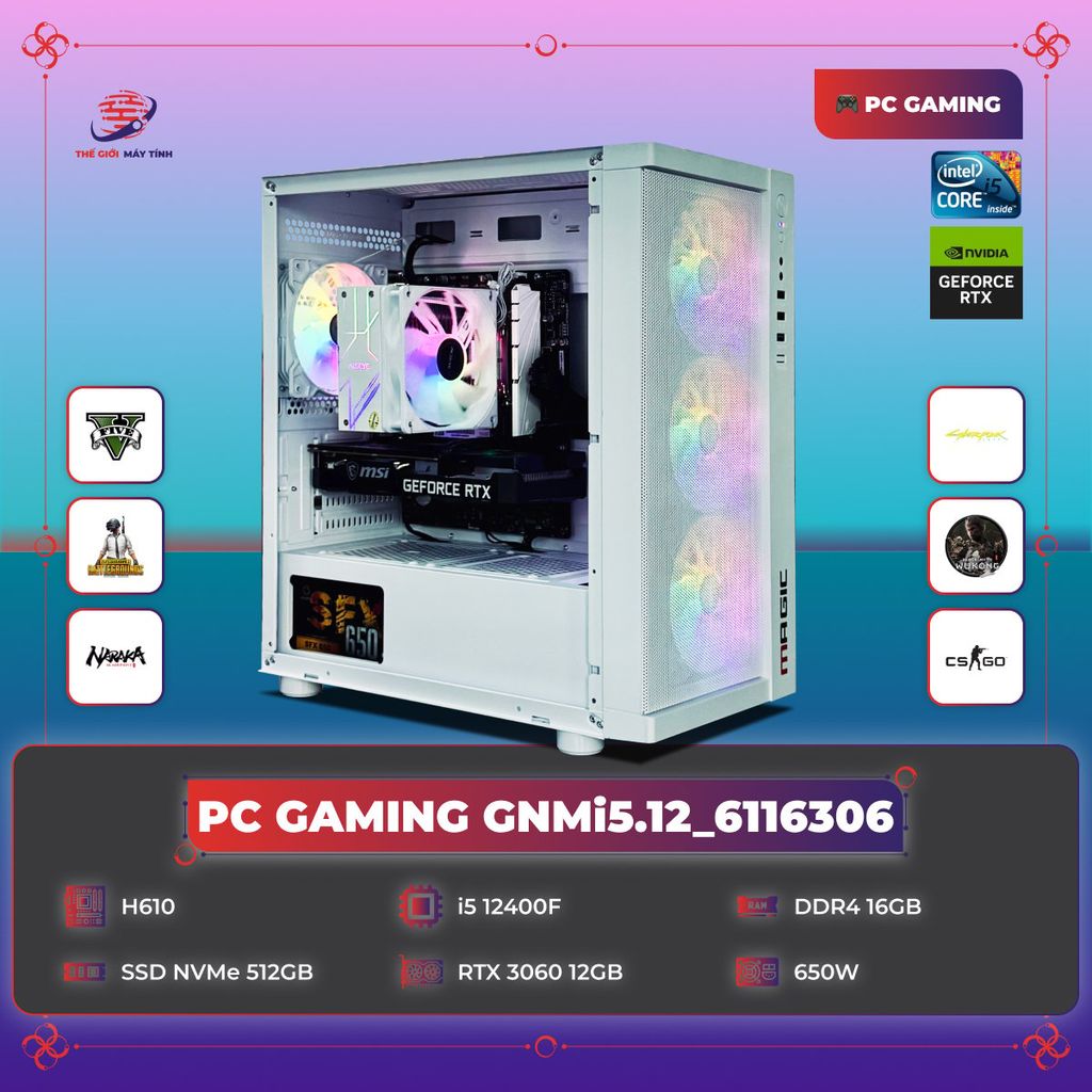 PC GAMING GNMi5.13_7616306 | i5 13400F | RTX 3060 12GB | RAM 16GB | SS