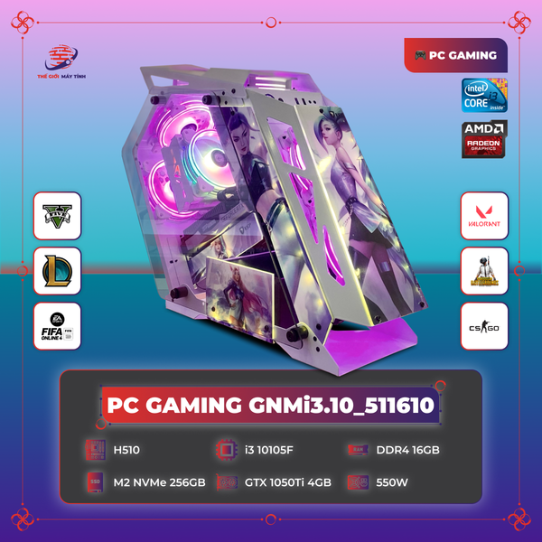 PC GAMING GNMi3.10_511610 | H510 | i3 10105F | DDR4 16GB | SSD M2 NVMe