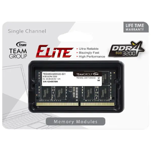 Ram Laptop Teamgroup Team Elite DDR4 8GB Bus 3200Mhz
