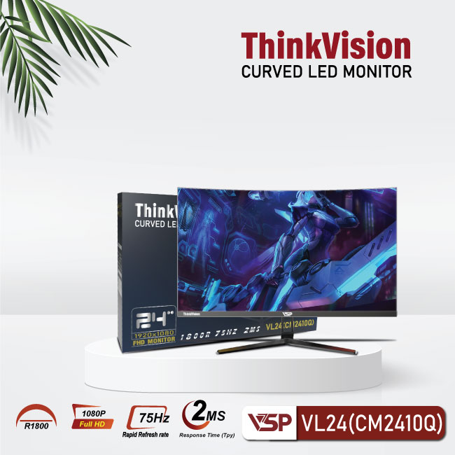 Màn hình cong 24inch 2ms 75Hz VSP VL24 (CM2410Q) màu đen