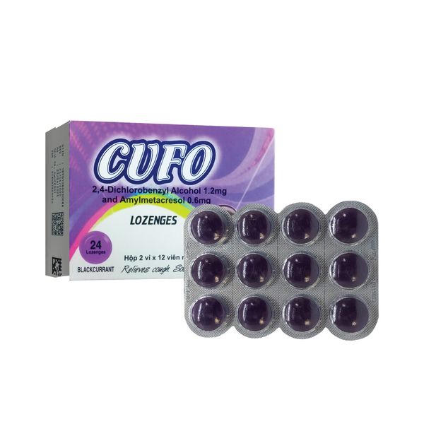 Viên ngậm CUFO LOZENGES (HONEY LEMON - LEMON - BLACK CURRANT) điều trị ...