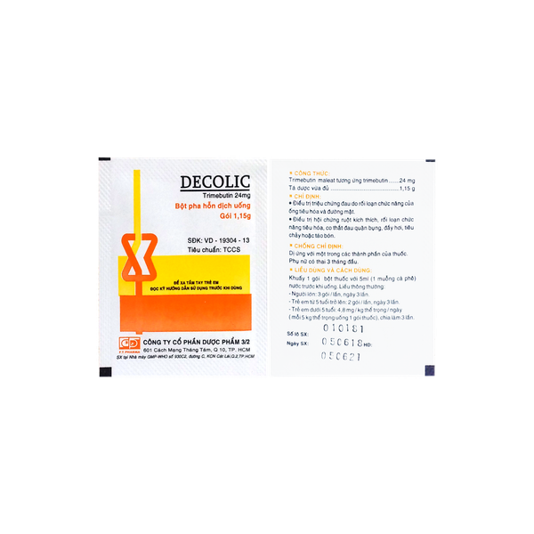 Thuốc DECOLIC F 200mg điều trị chứng đau đường tiêu hóa – SANTAV