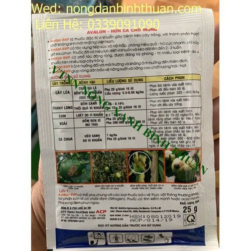 Thuốc Trừ Vi khuẩn bệnh cây AVALON 8WP - dinhduongcaytrong.com – Vât Tư ...