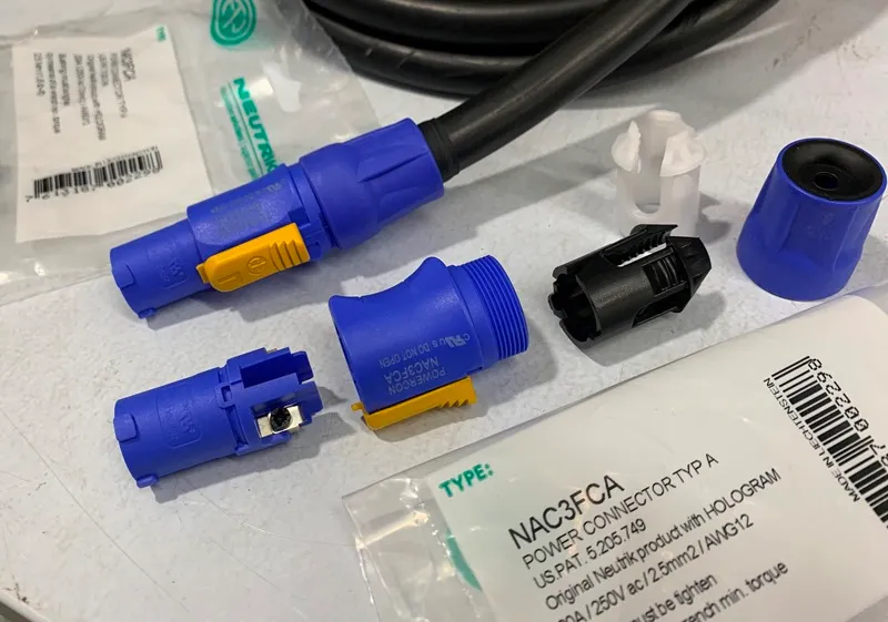 Jack nguồn Neutrik NAC3FCA Powercon - Mains input cable connector 20 A ...