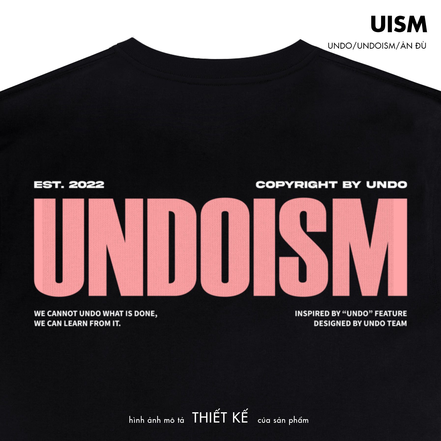 UNDO® Undoism Chữ Hồng Tee/Đen