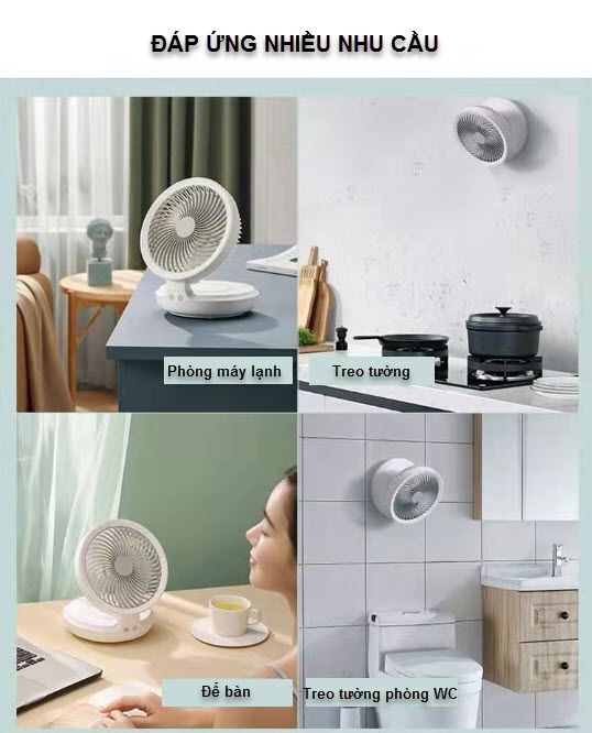 QUẠT MINI KHÔNG DÂY AIDEN EDON E808