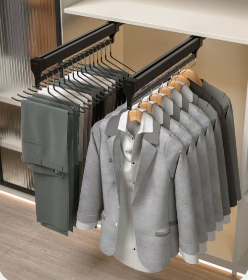 Giá treo quần áo tích hợp đường ray trượt giảm chấn Hãng Cobbe