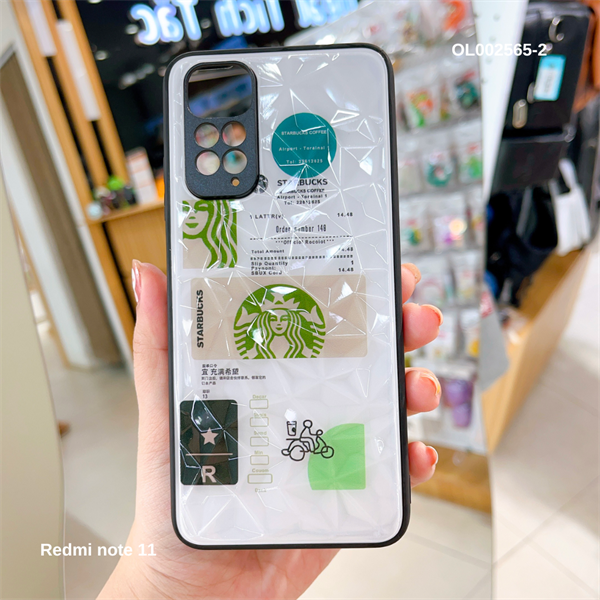 Ốp Remi Note 11 Lưng kính nhiều hình vân 3D vỡ