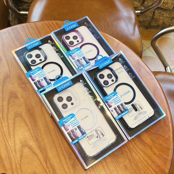 Ốp IP 14 Pro Max J-Case trong cứng viền màu