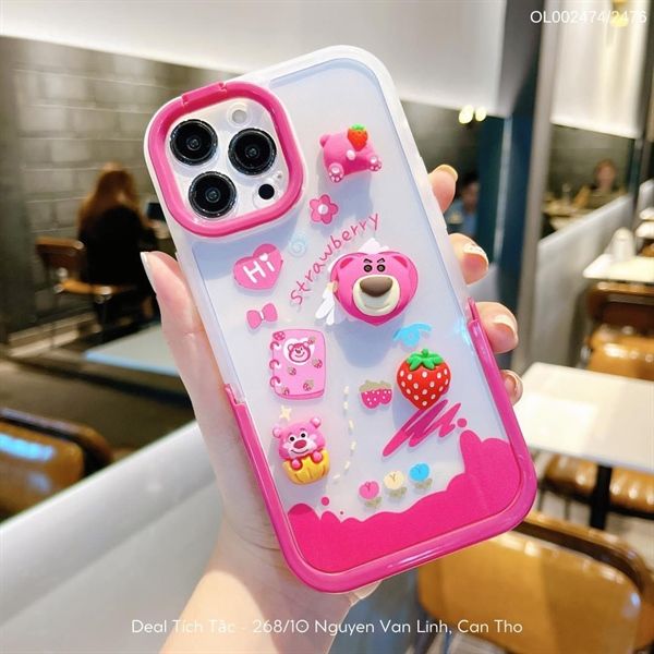 Ốp IP 11 Pro Max dẻo trong đính sticker kèm giá đỡ