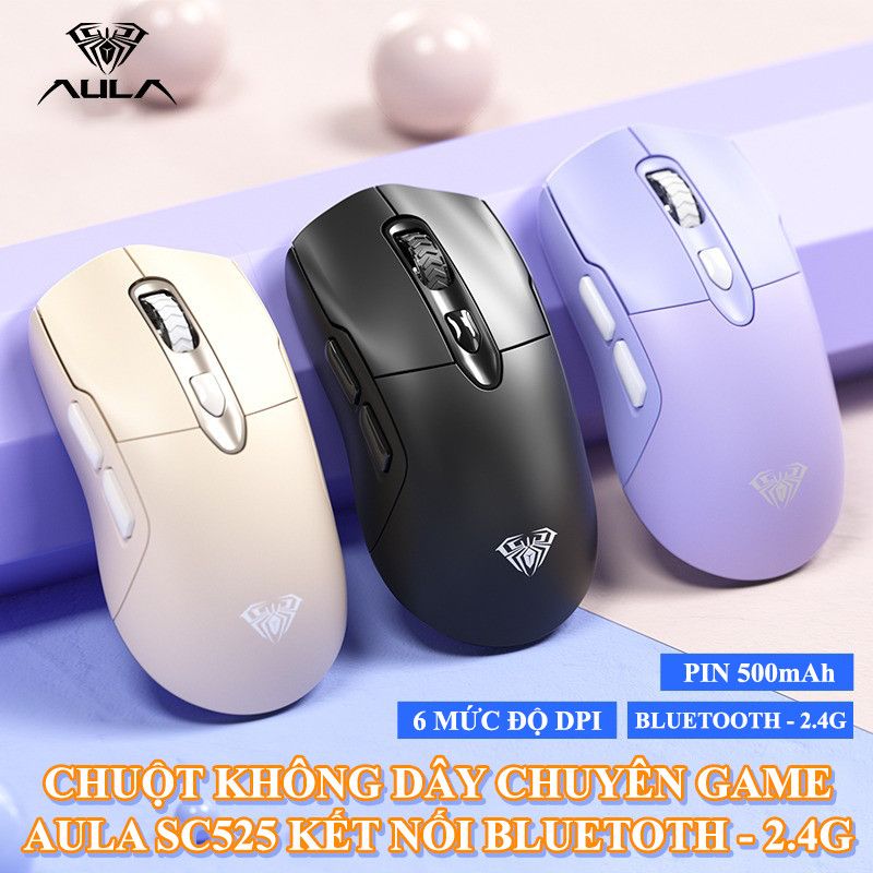 Chuột không dây + BT Aula SC525 led RGB