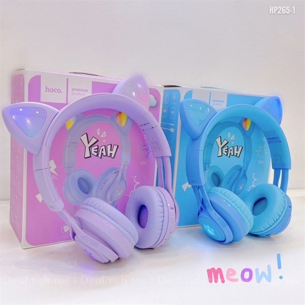 **Headphone bluetooth Hoco W39 tai mèo