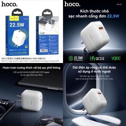 Cóc sạc Hoco DM-C6 22.5W